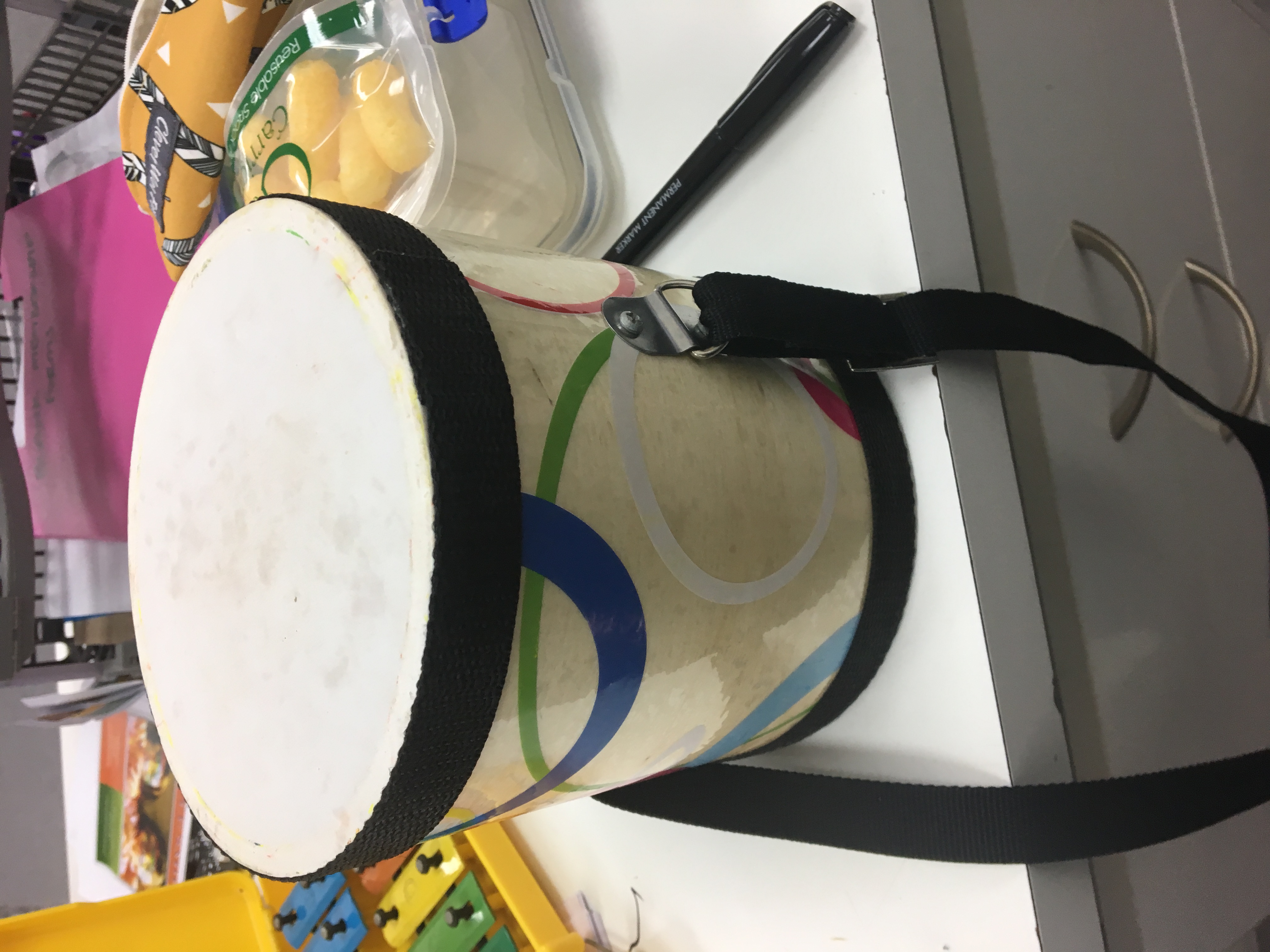 Small wooden hand drum