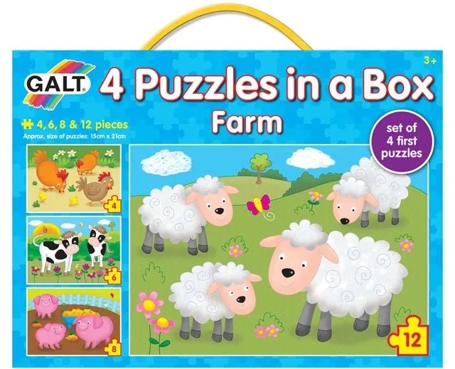 4 Puzzles in a Box: Farm Theme